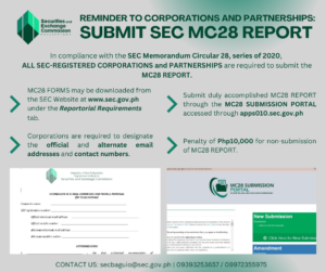 SEC-BEO REMINDS CORPORATIONS AND PARTNERSHIPS TO SUBMIT MC28 REPORT ON ...