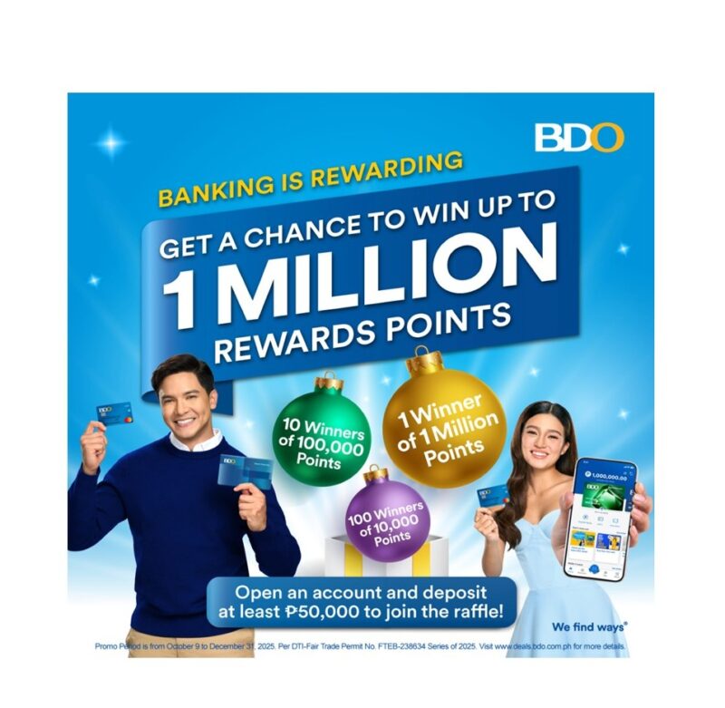 Alden’s advice: Save now and win 1 million Rewards Points with BDO ...